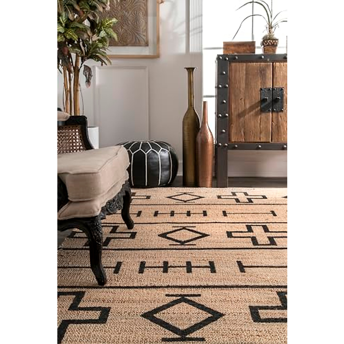 nuLOOM Hand Loomed Natural Fiber Barry Runner Rug, 2' 6" x 6', Natural