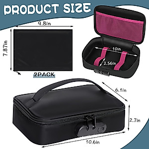 AIHSUMC Discreet Lockable Toy Storage Bag, Locking Storage Box Toy Organizer Case Organizer Container with 2 Drawstring Bags, Lock Box Travel Game Bag for Women and Men