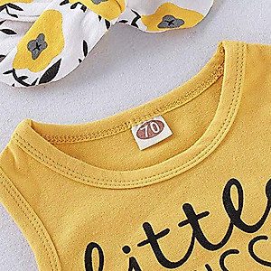 PigMaMa 3 Pcs Infant Baby Girl Sets Sleeveless Tank Tops Flower Pant Headband Outfits Toddler Clothes 18-24 Months