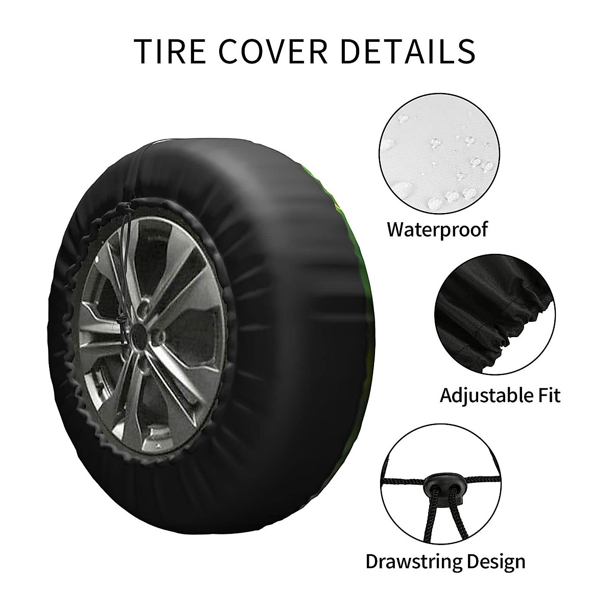 Custom Spare Tire Cover 17 Inch Personalized Text Image Wheel Covers Waterproof Universal Tire Protectors Cover for Jeep Wrangler Travel Trailers Camper RV SUV Truck