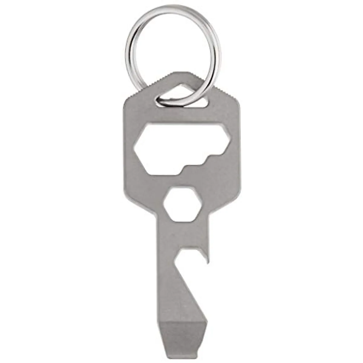 CLOSS 8 in 1 Titanium Multitool Keychain- Bottle Opener, Screwdriver and Wrench (Silver)
