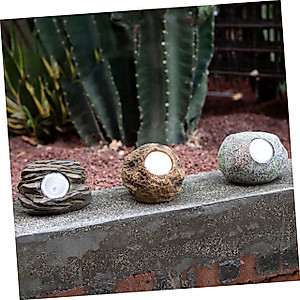 Uonlytech LED Imitation Stone Garden Light Waterproof Solar Outdoor Light Night Decorative for Garden Pathway