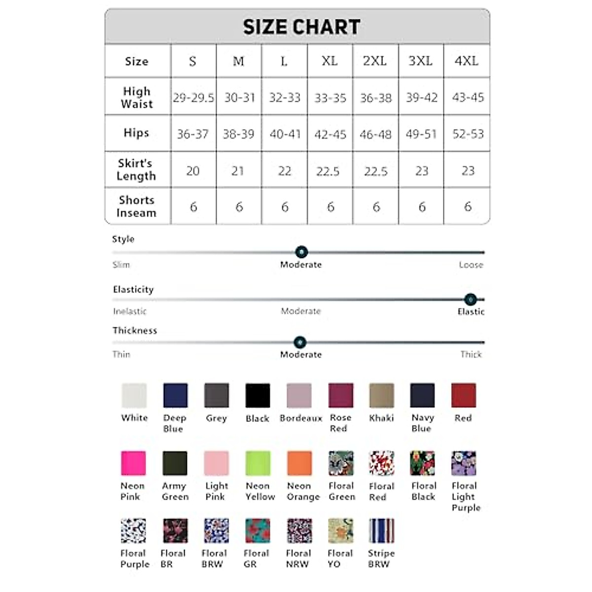 Cakulo Athletic Skorts for Woman Drawstring Knee Length Swim Golf Tennis Skirts Pocket Casual High Waist Skirt Black XL