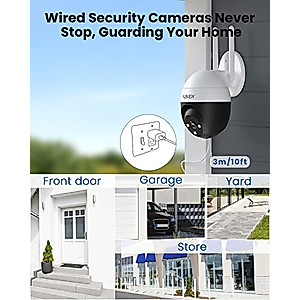 MUBVIEW 2K Security Camera Outdoor, Cameras for Home Security PTZ 360° View, 3MP Dome Surveillance Cameras with Motion Detection, Siren, Full Color Night Vision,Work with Alexa & Google Home (2Packs)