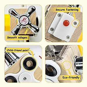 Celarlo Fidget Busy Cube for Kids, Sensory Busy Board Travel Toy for Toddlers, Wooden Montessori Educational Learning Toys Gift for Children Kids