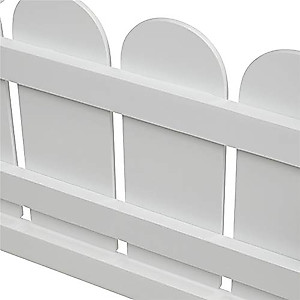 Twin Size Wood Bed House Bed Frame with Fence, Cabin Bed, Floor Bed, Nursery Furniture, Kids Tent Bed Play Tent (White)