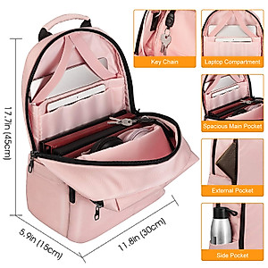 FINPAC Laptop Backpack, Casual Daypack with USB Port for Travel School Work (Pink)