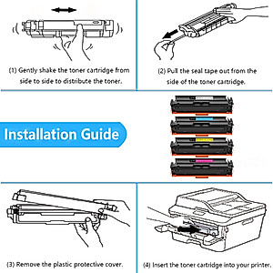 LeciRoba Compatible 206A (with Chip) 4 Pack Toner Cartridges Replacement for HP 206A W2110A 206X W2110X for HP Pro MFP M283 M283FDW M255 M255DW M283CDW Printer (Black Cyan Magenta Yellow)