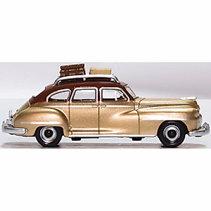 Oxford Diecast 1946-1948 DeSoto Suburban Yellow and Red San Francisco Taxi The Godfather Movie 1/87 (HO) Scale Diecast Model Car