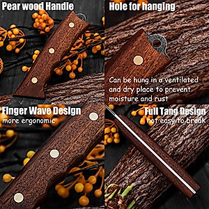 BLADESMITH Meat Cleaver Knife, Forged Butcher Knife with Lightweight and Effortless Design, Full Tang Chopping Knife with German High Carbon Steel, Comfortable PearWood Handle, 7'' Chinese Chef Knife