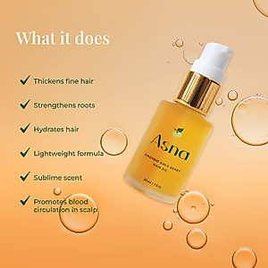 Asna Amla Berry Hair Oil, 100% COLD-PRESSED, Organic, STIMULATES NATURAL GROWTH, Nourishes & Moisturizes Hair/Scalp, AYURVEDIC Blend of VITAMIN C, Antioxidants, Essential Fatty Acids, 30ml (1 oz)