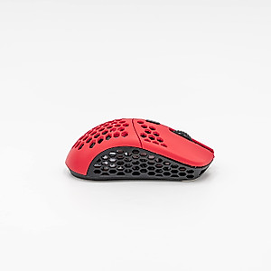 G-Wolves Hati HTS (Small) ACE Wireless Gaming Mouse - PAW3370 Sensor - 50 to 19,000 CPI - 54±2Gram(1.8 oz) - TTC Golden Color Encoder - Ultra Lightweight Honeycomb Design (Red)