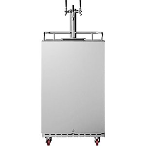 EdgeStar KC7000SSTRIP Full Size Triple Tap Tower Cooled Built-In Kegerator - Black and Stainless Steel