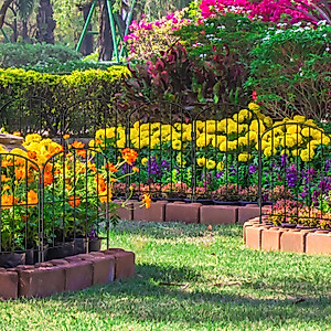 OUSHENG Decorative Garden Fence 25 Panels, Total 27ft (L) x 24in (H) Rustproof Metal Wire Fencing Border Animal Barrier, Flower Edging for Landscape Patio Yard Outdoor, Arched