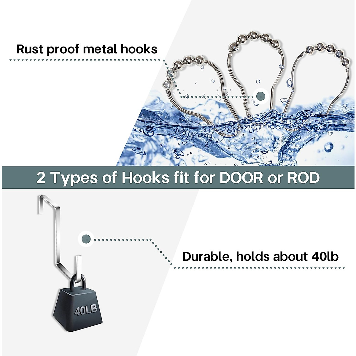 MISSLO 2 Pack Mesh Shower Caddy Hanging for Travel Quick Dry Shower Hanging Organizer Cruise RV Camper Bathroom with Over Door Hooks and Shower Curtain Hooks