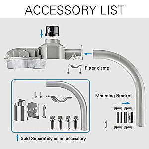 Konlite 45W LED Dusk to Dawn Light- 5800LM - 5000K - 175W MH Equal - UL - Prefect Security Area Light for Barns, Yards, Roadways, Loading Docks and More