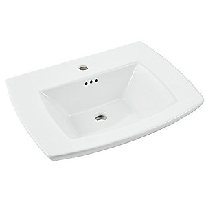 American Standard 445001.02 Edgemere Bathroom Console Table Top-Center Hole Only, White