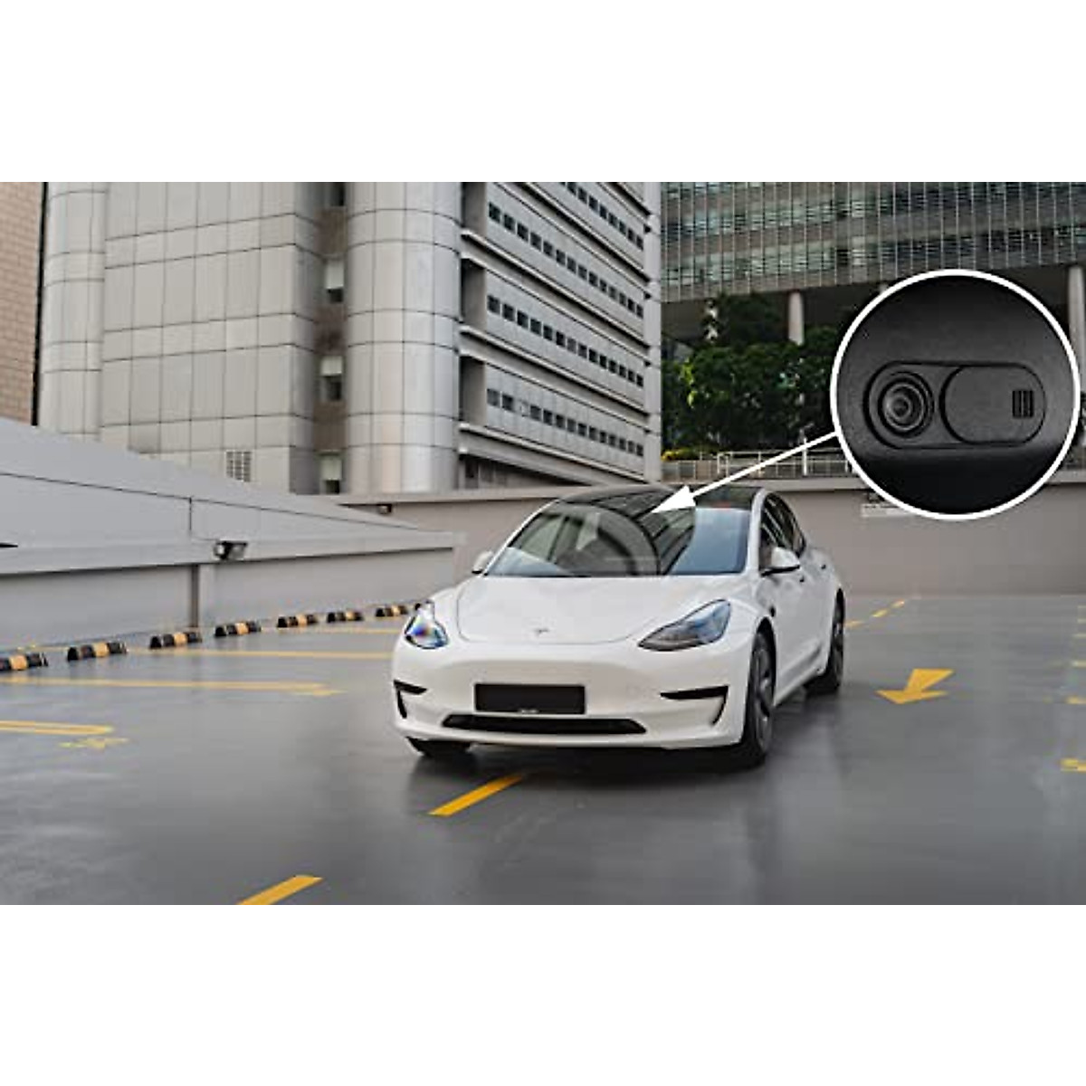 ENVE Ultra-Thin Camera Cover Slide for Tesla Model 3 / Y Interior Cabin Camera Laptop PC Front-Facing Webcam Sticker, Privacy Camera Cover (3 Camera Covers)