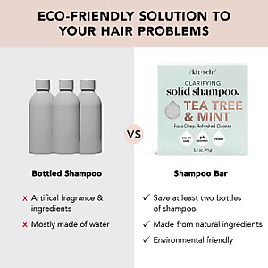 Kitsch Tea Tree & Mint Anti-Dandruff Shampoo Bar - Vegan, Natural, Paraben & Sulfate Free | For Itchy Scalp & All Hair Types | Made in US, 3.2oz