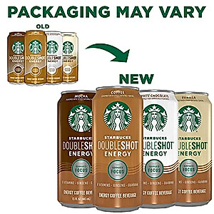 Starbucks Doubleshot Energy Drink Coffee Beverage, White Chocolate, 15 oz Cans (12 Pack) (Packaging May Vary)