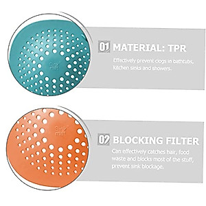 4pcs Anti-Clogging Floor Drain Bath tub Drain Covers tub Drain Covers for bathtubs Floor Drain Strainer Hair/Vegetable Scraps/Garbage Silicone Hair Catcher Sink Drain Stopper TPR