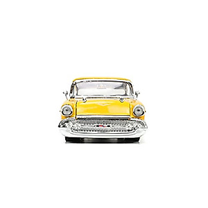 Jada Toys Big Time Muscle 1:24 1957 Chevy Bel-Air Die-cast Car Yellow, Toys for Kids and Adults