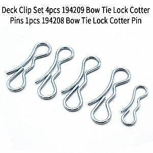 FSYHVVY Apply to Deck Clip Set (4pcs) 194209 Bow Tie Lock Cotter Pins. (1pcs) 194208 Bow Tie Lock Cotter Pin for Craftsman Sears Husqvarna Lawn mowers