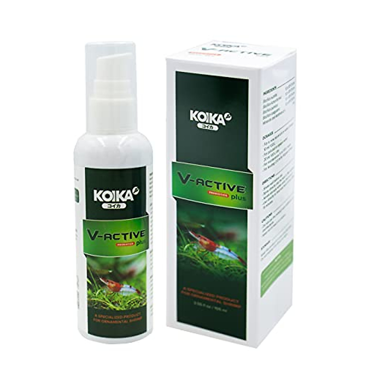 V-Active Plus Specialized Probiotics for Ornamental Shrimp by KOIKA | Environmental Improvement & Boost Immune System, Increase Fertility for Ornamental Shrimp(V-Active Plus, 3.55 fl oz/ 105ml)