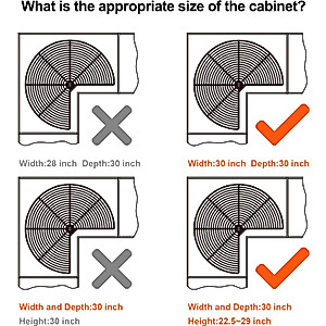 Atposh 28" Kidney Chrome Lazy Susans Kitchen Corner Cabinet Organizer (Not Cabinet Door) 270° 2 Shelf Rotating Storage Rack (28 Inch)