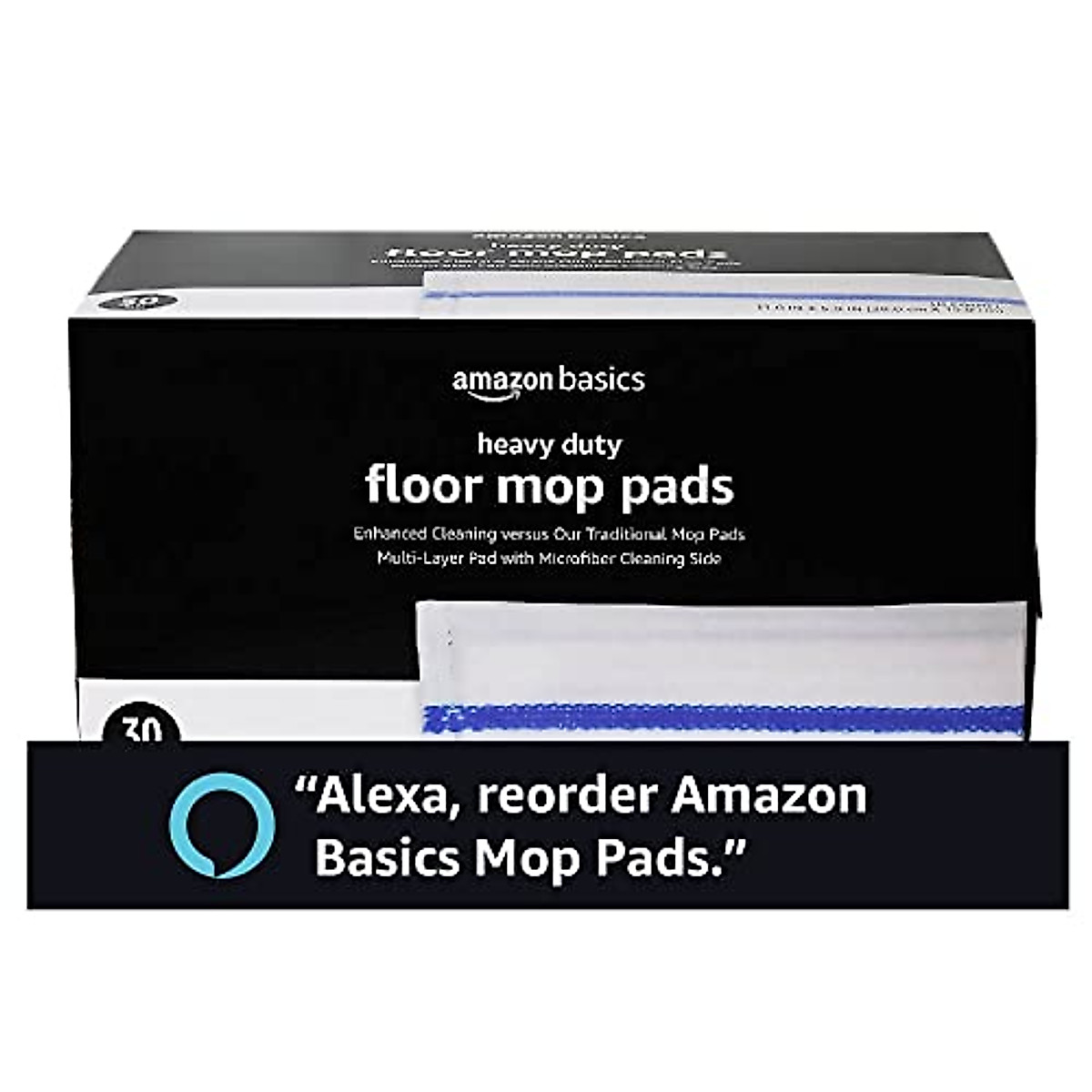 Amazon Basics Heavy Duty Mop Pads, 30 Count