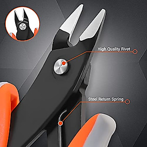ValueMax Flush Wire Cutters, 3 Pack 5 Inch Precision Micro Cutter Anti-Slip Flush Cut Pliers, Diagonal Side Cutters for Electronics, Aluminum, Jewelry, 3D Printing, and Soft Copper Wire