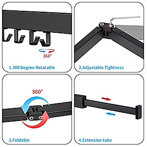 ETiME Wall Mounted Clothes Hanger Rack, Retractable Clothes Drying Rack,Space-Saver, Laundry Drying Rack,Collapsible, for Laundry,Balcony, Mudroom, Bedroom, Black
