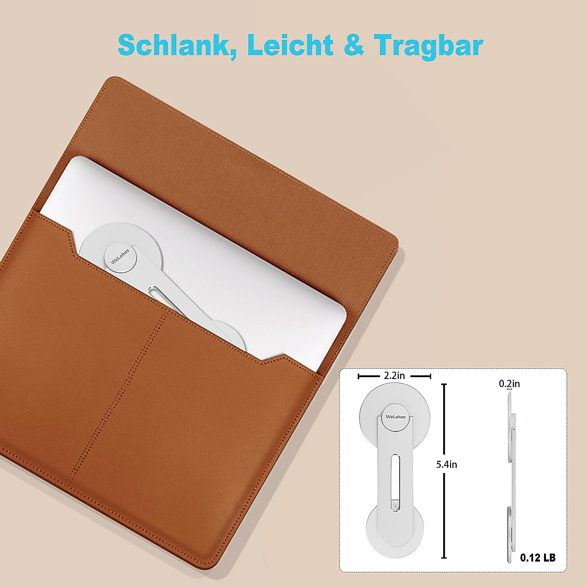 WeLohas Magnetic Phone Holder for Laptop,Continuity Camera Mount for iOS 16/macOS 13 Ventura,Suitable for iMac,Desktop Computer,Tesla Model 3/X/Y/S & iPhone 14/13/12,Adjustable Laptop Phone Holder