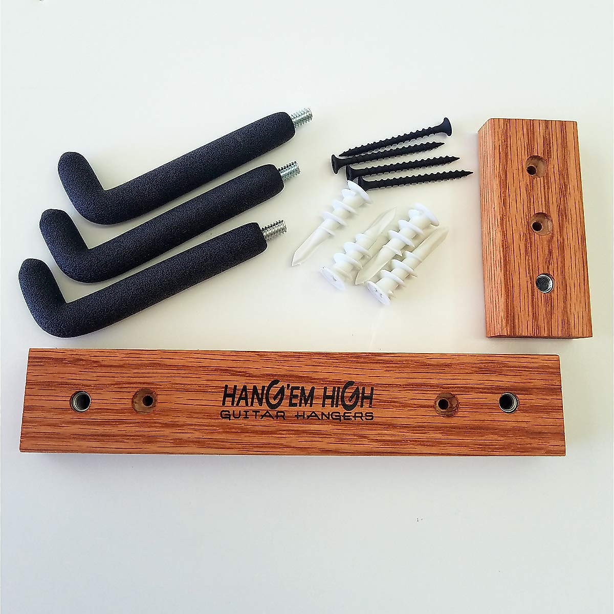 Angled Guitar Wall Hanger Display for Electric and Thin Body Guitars- Classic Finish