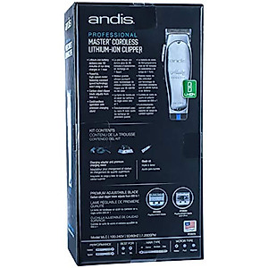 Andis Professional Master Cordless Lithium-Ion Clipper (12470) - Bundled with BeauWis Blade Brush