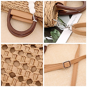 Monanoat Handwoven Straw Basket Bag with Top Handle Summer Beach Rattan Crossbody Bag Tote Handbag for Women