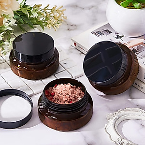 Didaey 36 Pack 5 oz Plastic Cosmetic Containers with Lids Labels Plastic Jars with Lids Travel Refillable Cosmetic Jars Containers for Lotions Body Scrub Body Butter Creams(Amber)