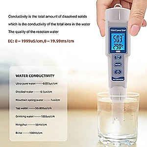 Oumefar Water Quality Tester 4in1 PH/EC/TDS/Temperature Water Quality Monitor for Food Processing Drinking Water Monitor