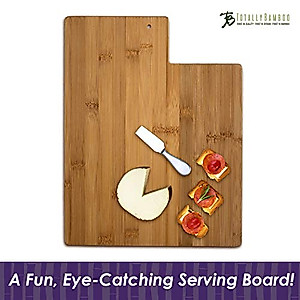 Totally Bamboo Utah State Shaped Serving & Cutting Board, Natural Bamboo