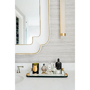 Maison Tray — by Alice Lane Home Collection — Gold, Glass, and Brass — Large and Elegant Decorative Platter — Coffee Tables, Home, Kitchen and Bathroom