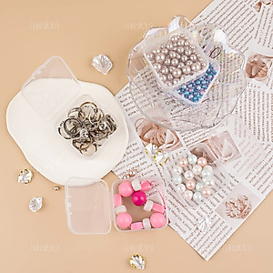 AUEAR, 40 Pack Mini Clear Plastic Storage Containers Box with Hinged Lids Empty Hinged Boxes