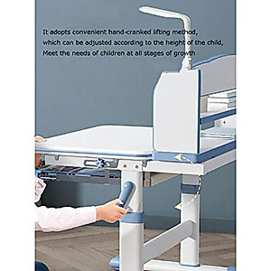 Articles for daily use Height-Adjustable Children’s Study Desk and Chair Set, Children’s Desk with LED Lights, Student Desks and Chairs with Storage Drawers, Bookshelves