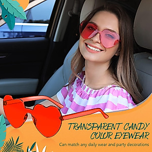 RTBOFY 6 Pack Heart Sunglasses, Heart Shaped Sunglasses with Transparent Candy Color for Women Party Favor