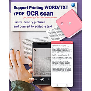 Memoking Inkless Sticker Printer - 300dpi M02Pro Thermal Mini Printer for Phone, Bluetooth Sticky Note Printer, Portable Pocket Printer Machine - Pink Mini Photo Printer for DIY, Study Notes