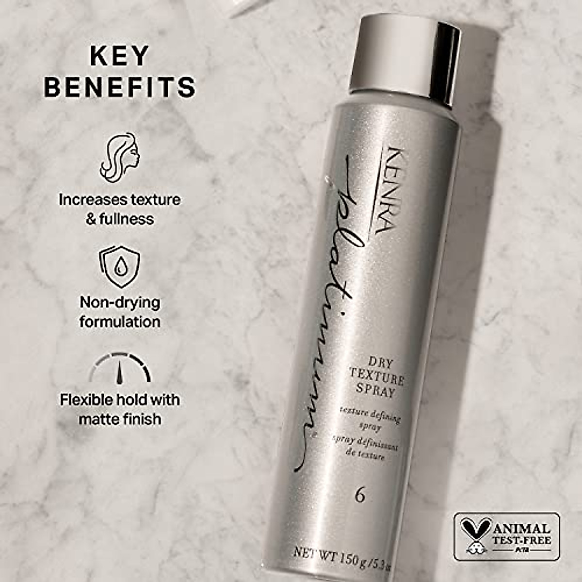 Kenra Platinum Dry Texture Spray 6 | Texture Defining Styler | Increases Texture & Fullness | Absorbs Oils & Impurities | Ultra-Lightweight, Non-Drying Formulation | All Hair Types | 5.3 oz