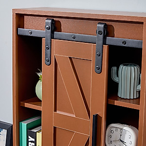 Laoggbtb Storage Cabinet,Modern Wooden Wall Mounted Buffet Cabinet with Sliding Wooden Cabinet Doors and Five Storage Spaces for Bathroom, Living Room, Kitchen, Bedroom and Office. (Espresso)