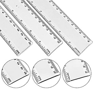 Plastic Transparent Straight Ruler Measuring Tool 6 Inch 8 Inch 12 Inch Ruler Set Rulers Bulk 3 Pack