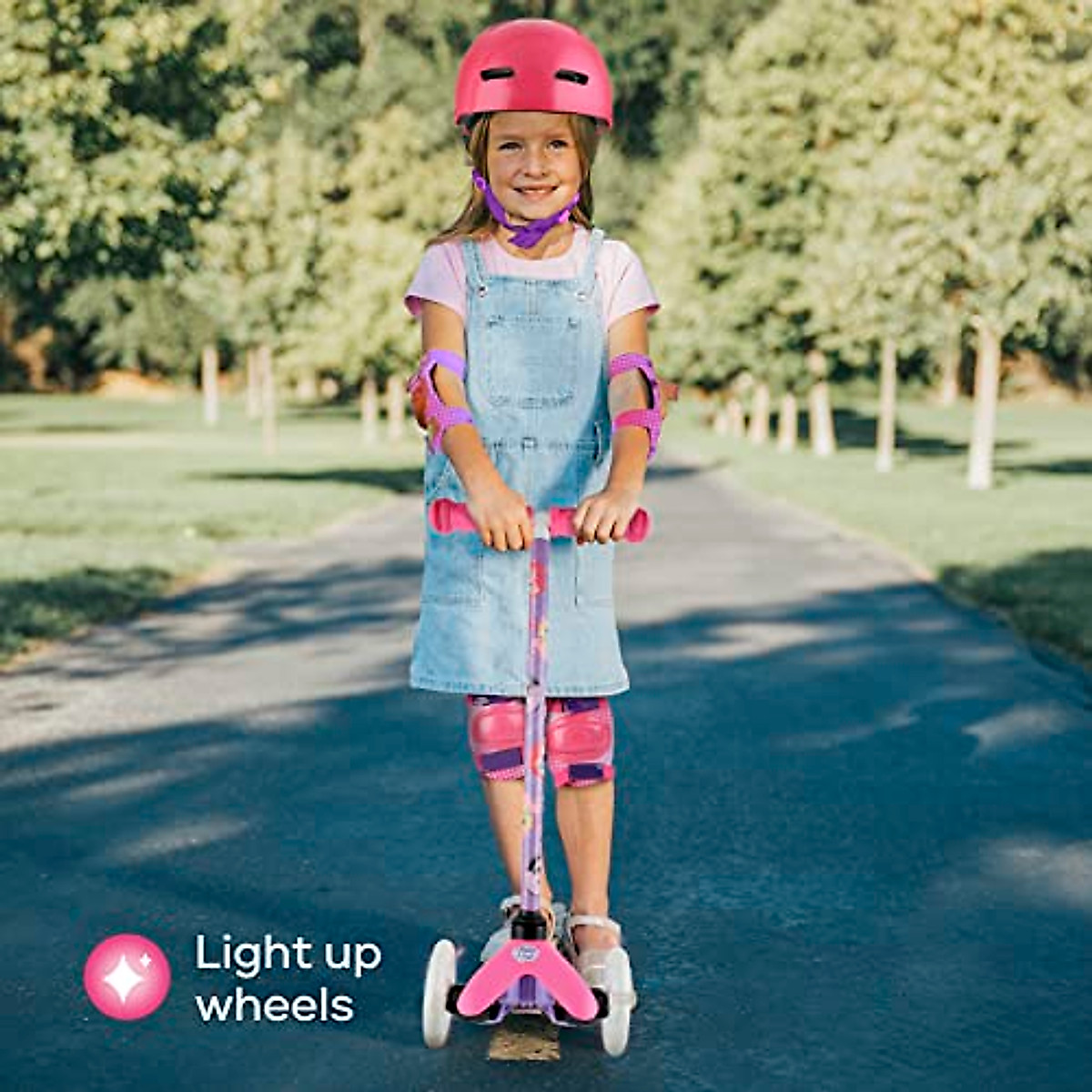 My Little Pony Self Balancing Kick Scooter with Light Up Wheels, Extra Wide Deck, 3 Wheel Platform, Foot Activated Brake, 75 lbs Limit, Kids & Toddlers Girls or Boys, for Ages 3 and Up