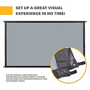 KODAK 120” Replacement Dual Projector Screen | Fast Fold Gray Front & Rear Projection Backdrop for Outdoor & Indoor Movies | Easy Clean, Glare Proof, Wrinkle Free Fabric