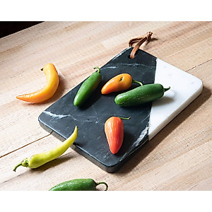 Foreside Home & Garden Small Rectangle Black Marble Serving Cutting Board